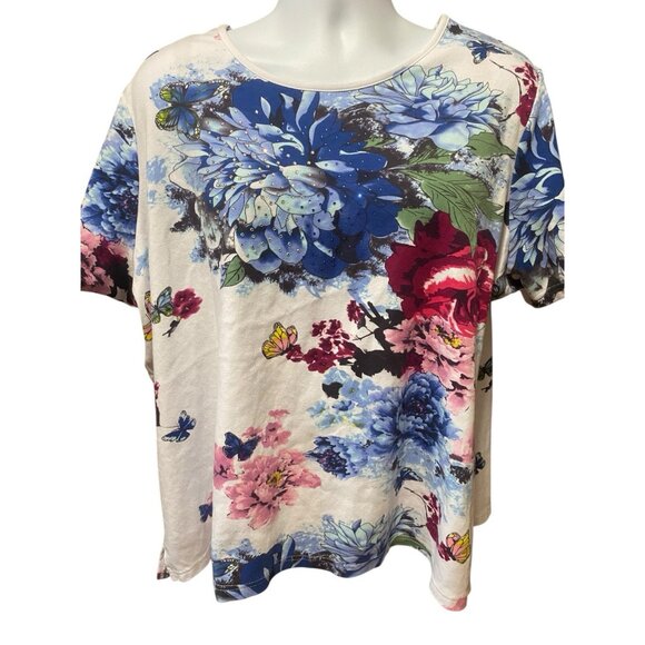 Quaker Factory | Tops | Quacker Factory Womens T Shirt Size 3x Floral ...